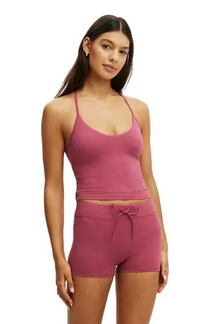 Cotton:on Active Ultra Soft Tie Front Micro Short - Raspberry Aura