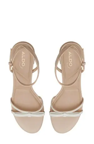 Aldo Boula Sandal With Block Heel And Bow Detailing - Medium Beige