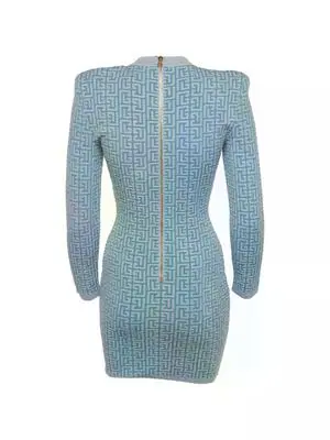 Balmain Monogram Knitted Mini Dress