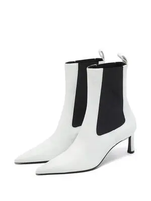 SERGIO ROSSI Leather Pointed Toe Chelsea Boots