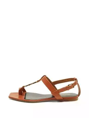 Saint Laurent Cassandra Flat Sandals - Brown
