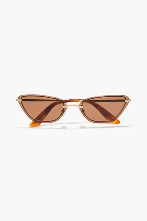 Zimmermann Zimmermann Cat Eye Acetate And Silver Tone Metal Sunglasses Brown