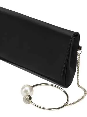 JIMMY CHOO Xandra Nappa Leather Clutch Bag With Embellished Bracelet