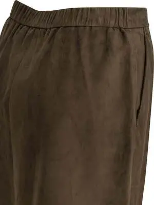 Max Mara Suede Leather Midi Skirt