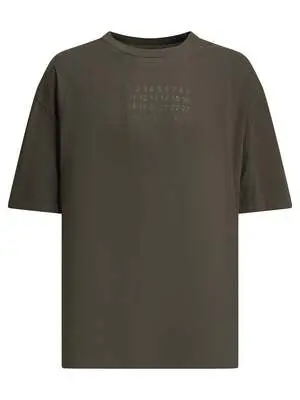 MAISON MARGIELA Crew Neck T Shirt With Logo - Grey