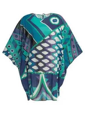 Emilio Pucci Vivara' Short Caftan Dress - Blue