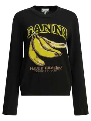 GANNI Banana' Round Neck Sweater
