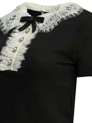SELF-PORTRAIT Sweater With Lace Collar
