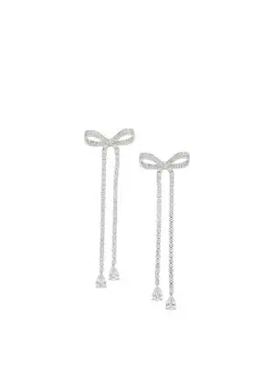 SELF-PORTRAIT Dangling Earrings With Crystals - Silver