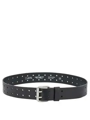 Carhartt Work In Progress Double Script' Leather Belt - Black