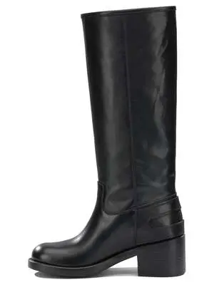 Chloé Dakota Grained And Brushed Calfskin Knee-high Boots