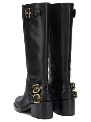 Chloé Dakota Grained And Brushed Calfskin Knee-high Boots