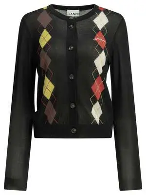 GANNI Argyle' Cardigan - Black