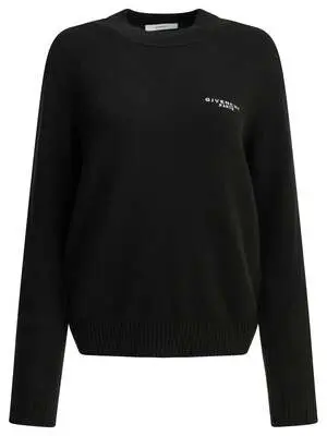 Givenchy Crew Neck Sweater With Logo - Black