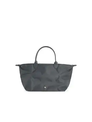 Longchamp Bag With 'l Le Pliage One' Handle In Tela Anthracite