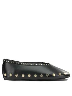 GANNI Jenny Classic Ballet Flats With Gold-tone Studs