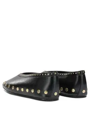 GANNI Jenny Classic Ballet Flats With Gold-tone Studs