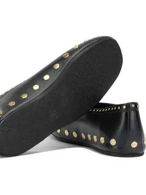 GANNI Jenny Classic Ballet Flats With Gold-tone Studs