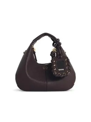 GANNI Eco Lear Mini Hobo Bag - Brown
