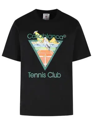 Casablanca Tennis Club Triangle' Cotton T Shirt - Black