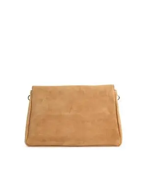 Tory Burch Toffee 'charlie' Medium Suede Shoulder Bag