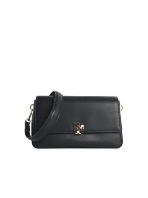 Tory Burch Small 'charlie' Suede Shoulder Bag - Black
