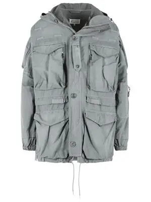 MAISON MARGIELA Grey Cotton Blend Parka - Green