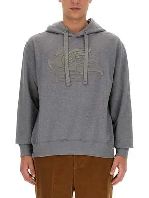 Etro Pegasus Logo Cotton Sweatshirt - Gray