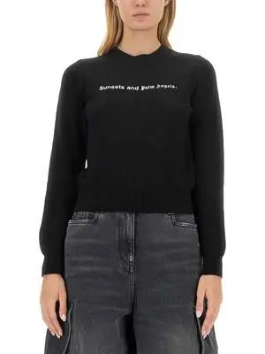 Palm Angels Sunsets Cropped Sweater - Black