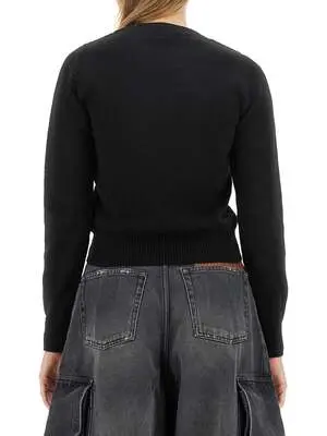 Palm Angels Sunsets Cropped Sweater - Black