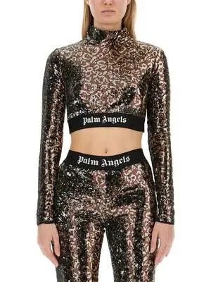 Palm Angels Sequined Long Sleeve Top - Multicolor
