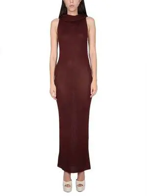 Saint Laurent Viscose Hooded Dress - Multicolor