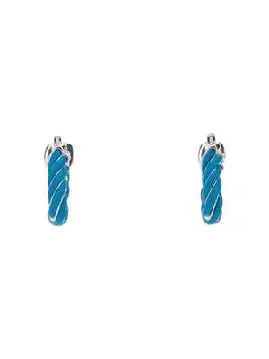 Bottega Veneta Triangular Twist Hoop Earrings In 18k Gold Finish