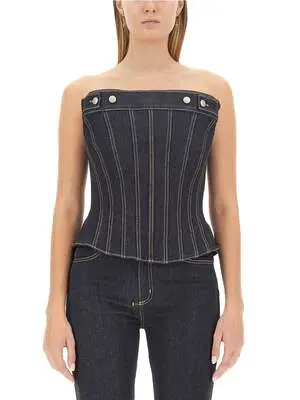 Alexander McQueen Bustier Top - Blue