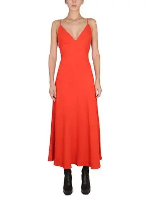 Stella McCartney Maxi V-neck Dress - Red