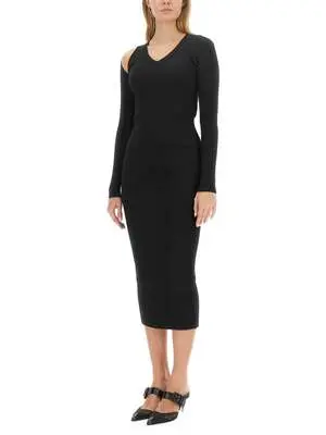 Alexander McQueen Ribbed Knit Cut-out Shirt - Black
