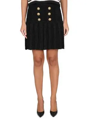Balmain Button Embellished Skirt - Black