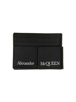 Alexander McQueen Card Holder With Logo - Black