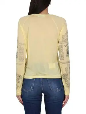 Dsquared2 Logo Print Long Sleeve T-shirt - Yellow