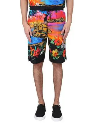 Dolce & Gabbana DOLCE & GABBANA Bermuda Shorts With Sunset Print Multicolor