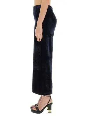 Fendi Long Skirt In Viscose - Blue
