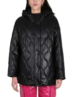 STAND STUDIO Quilted Hooded Jacket - Black