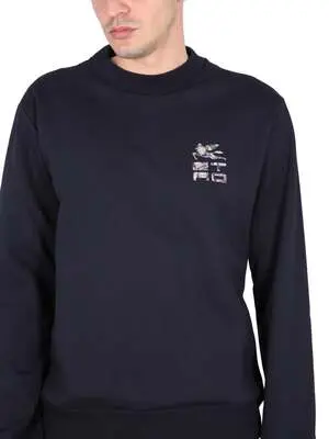 Etro Crewneck Sweatshirt With Logo Embroidery