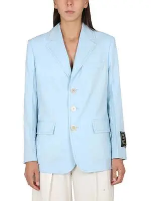 Marni Cool Wool Long Blazer With Lapels - Multicolor