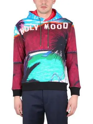 Etro California Print Hoodie With Drawstring Multicolor