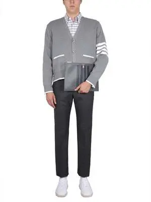 Thom Browne 4-bar Stripe V-neck Cardigan