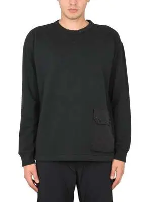 TEN C Cotton Sweatshirt With Logo Patch - Black