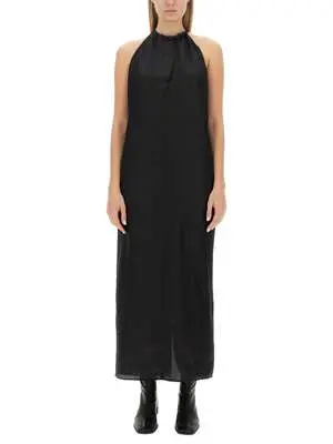 Acne Studios Satin Dress With Buckle Closure - Black
