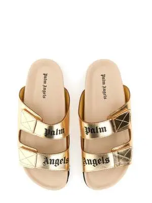Palm Angels Metallic Logo Slides
