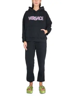 Versace Sweatshirt With Stud Embellishments - Black